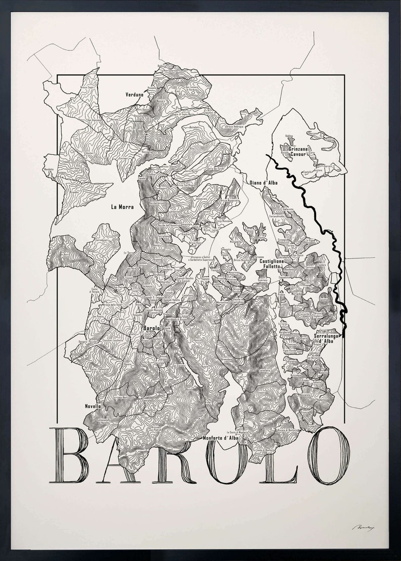 Wine Map of Barolo, Barolo Wine Region Map - Etsy