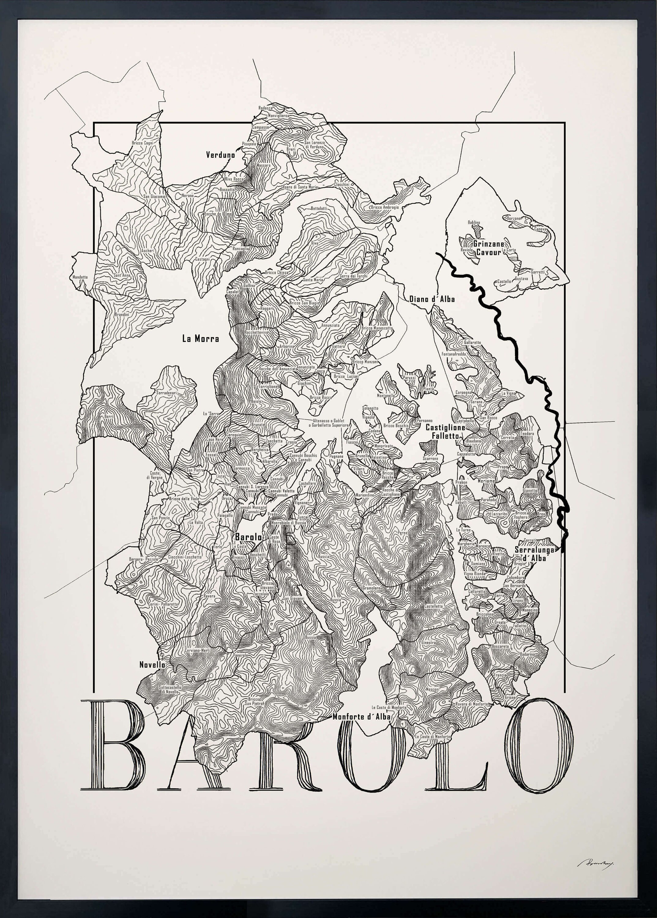 Wine Map of Barolo, Barolo Wine Region Map - Etsy