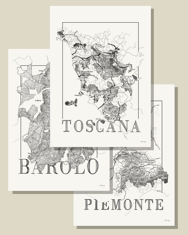 Wine Maps Set - La Bella Italia - Etsy