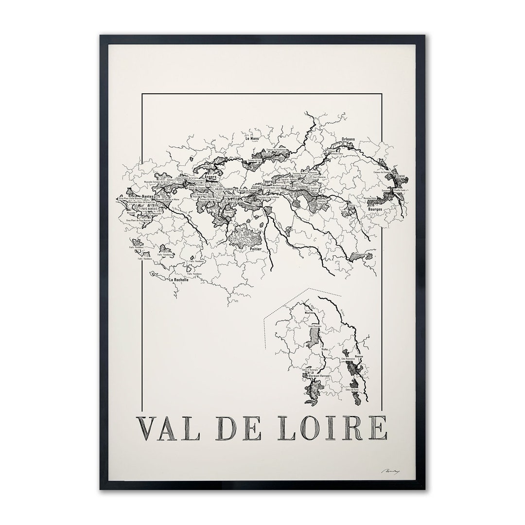 Wine Map of Loire Valley, Loire Valley Wine Region Map - Etsy