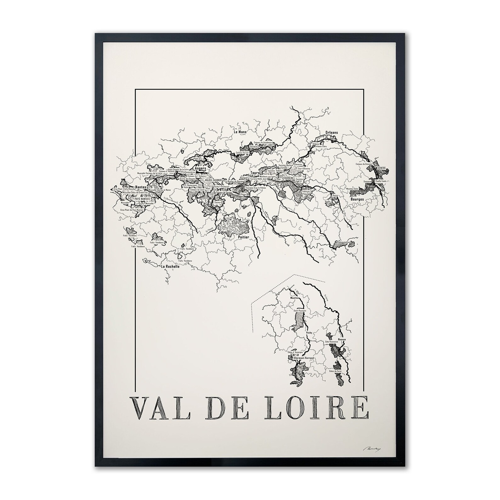 Wine Map of Loire Valley, Loire Valley Wine Region Map - Etsy