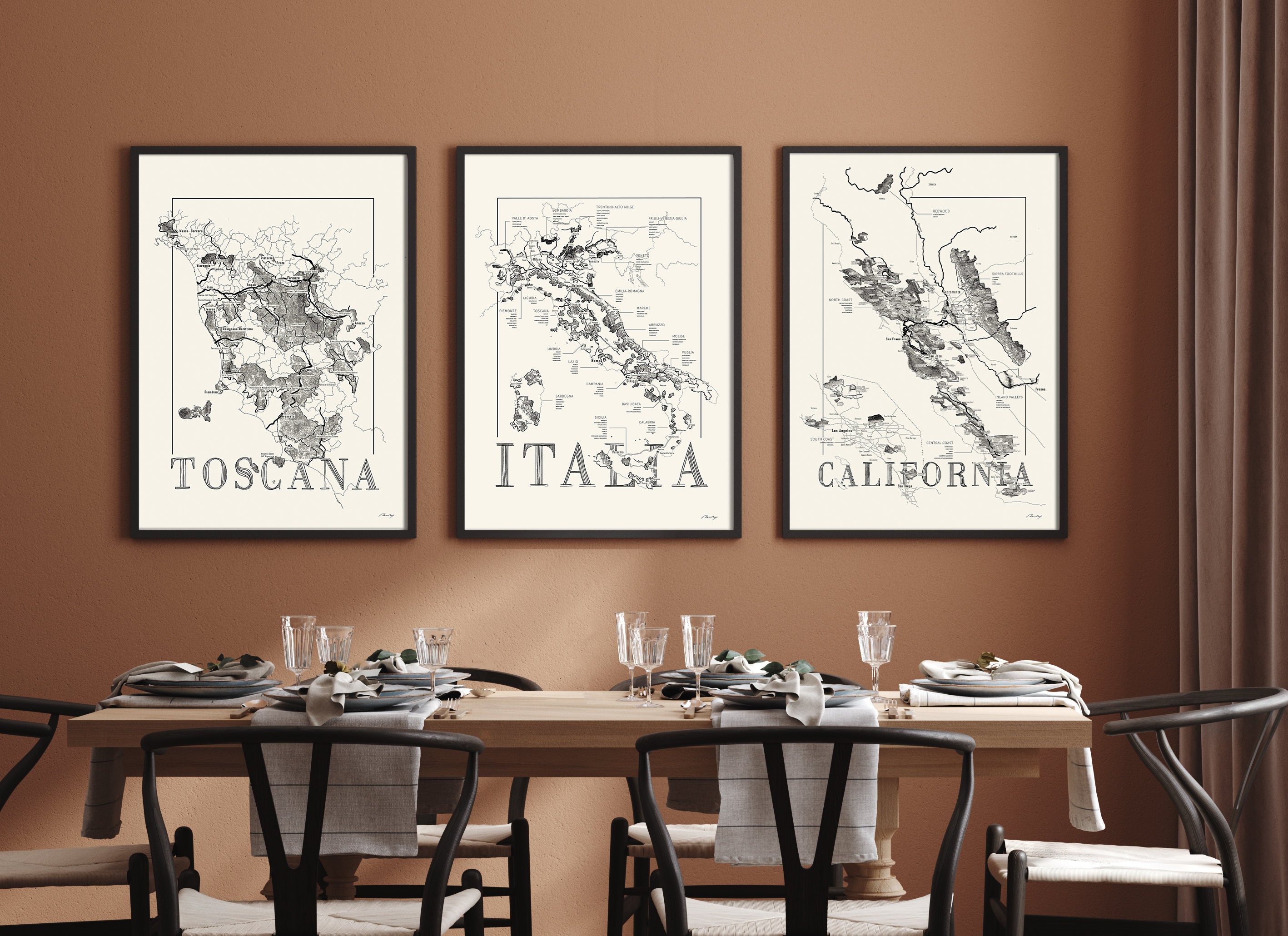 Wine Map of Italy Italy Wine Region Map - Etsy Australia