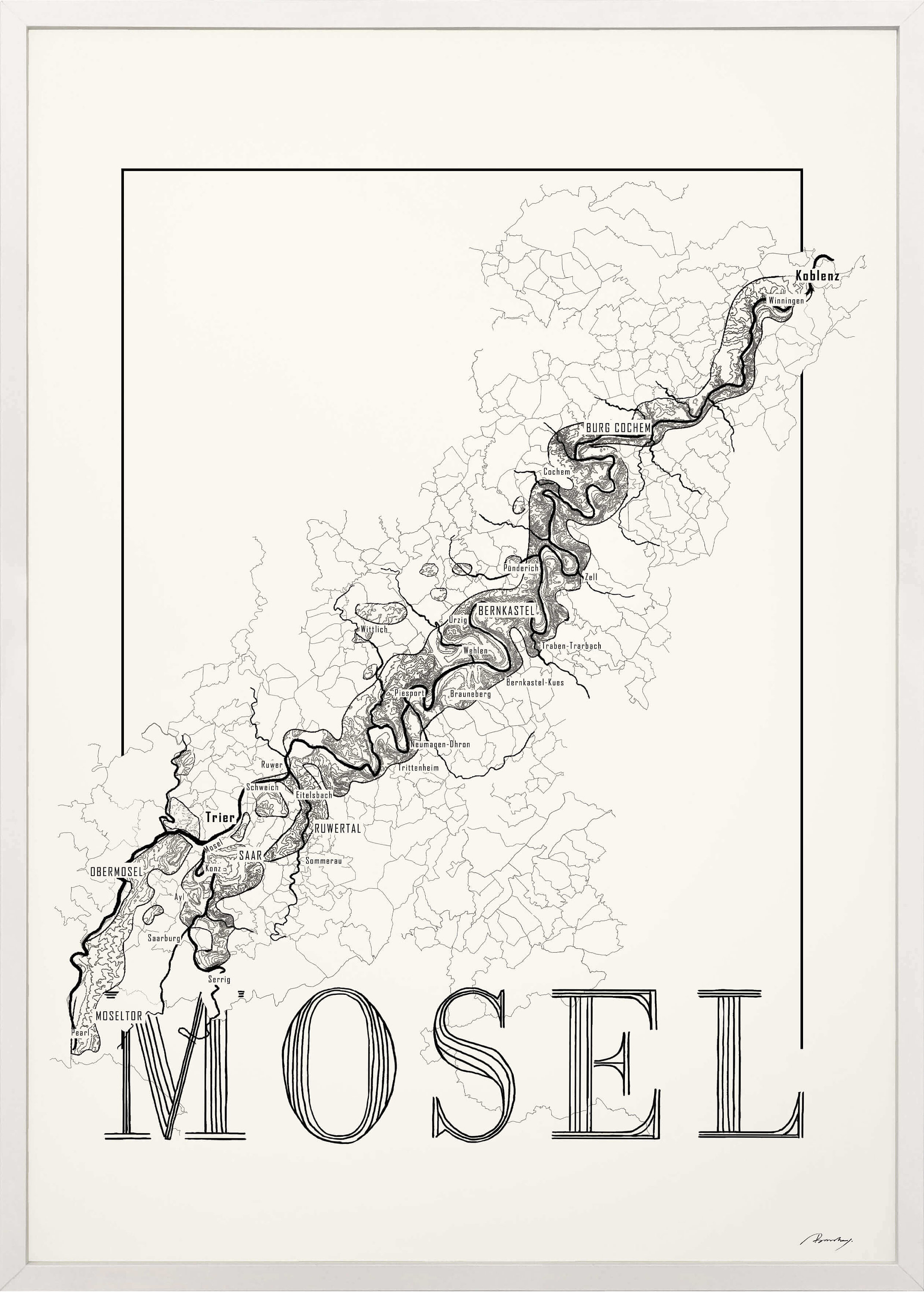 Wine Map of Mosel, Mosel Wine Region Map - Etsy