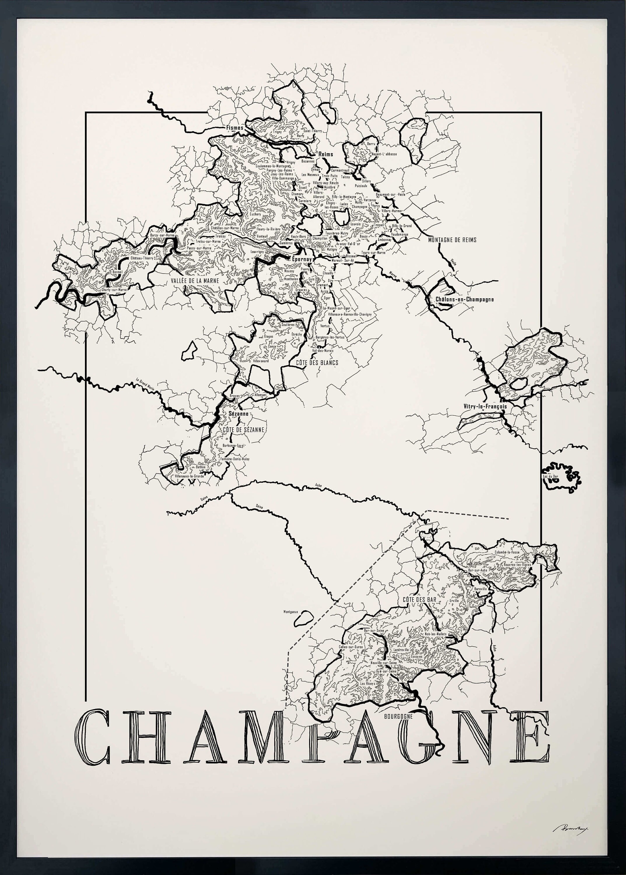 Wine Map of Champagne, Champagne Wine Region Map - Etsy