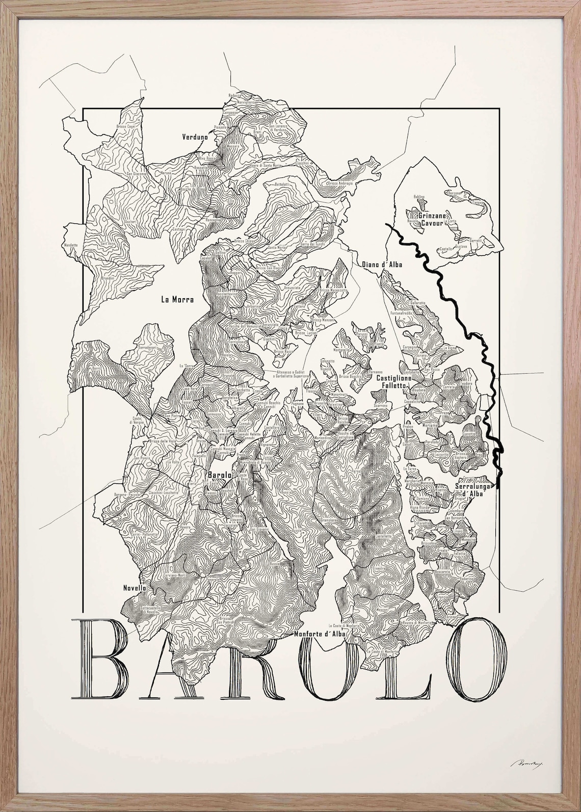 Wine Map of Barolo, Barolo Wine Region Map - Etsy