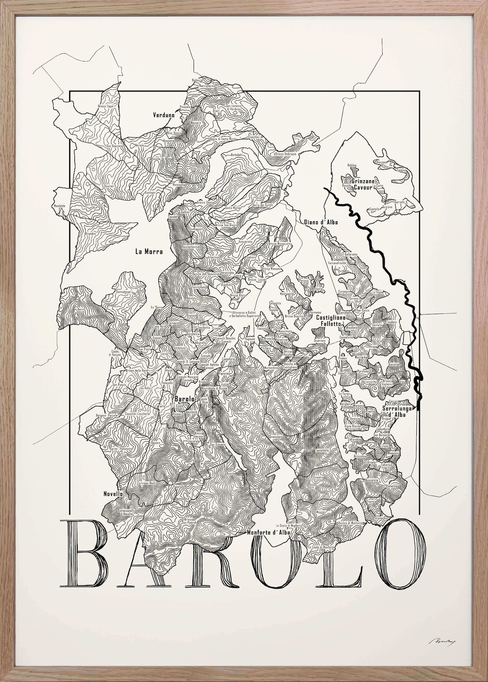 Wine Map of Barolo, Barolo Wine Region Map - Etsy
