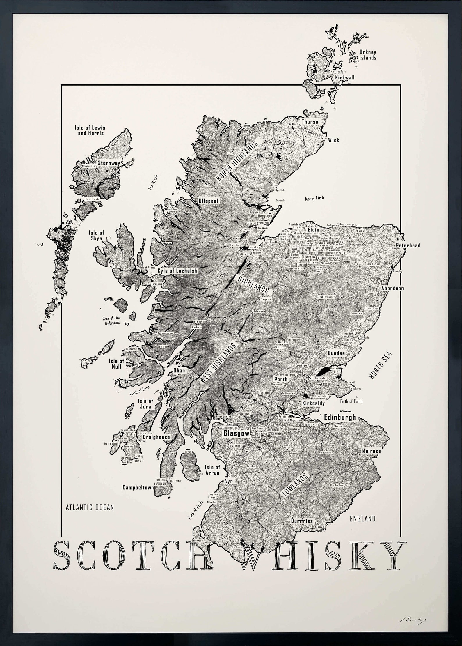 Whiskey Map of Scotland, Scotch Whiskey Region Map - Etsy