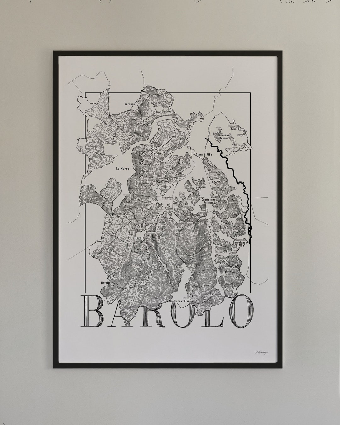 Wine Map of Barolo Barolo Wine Region Map - Etsy