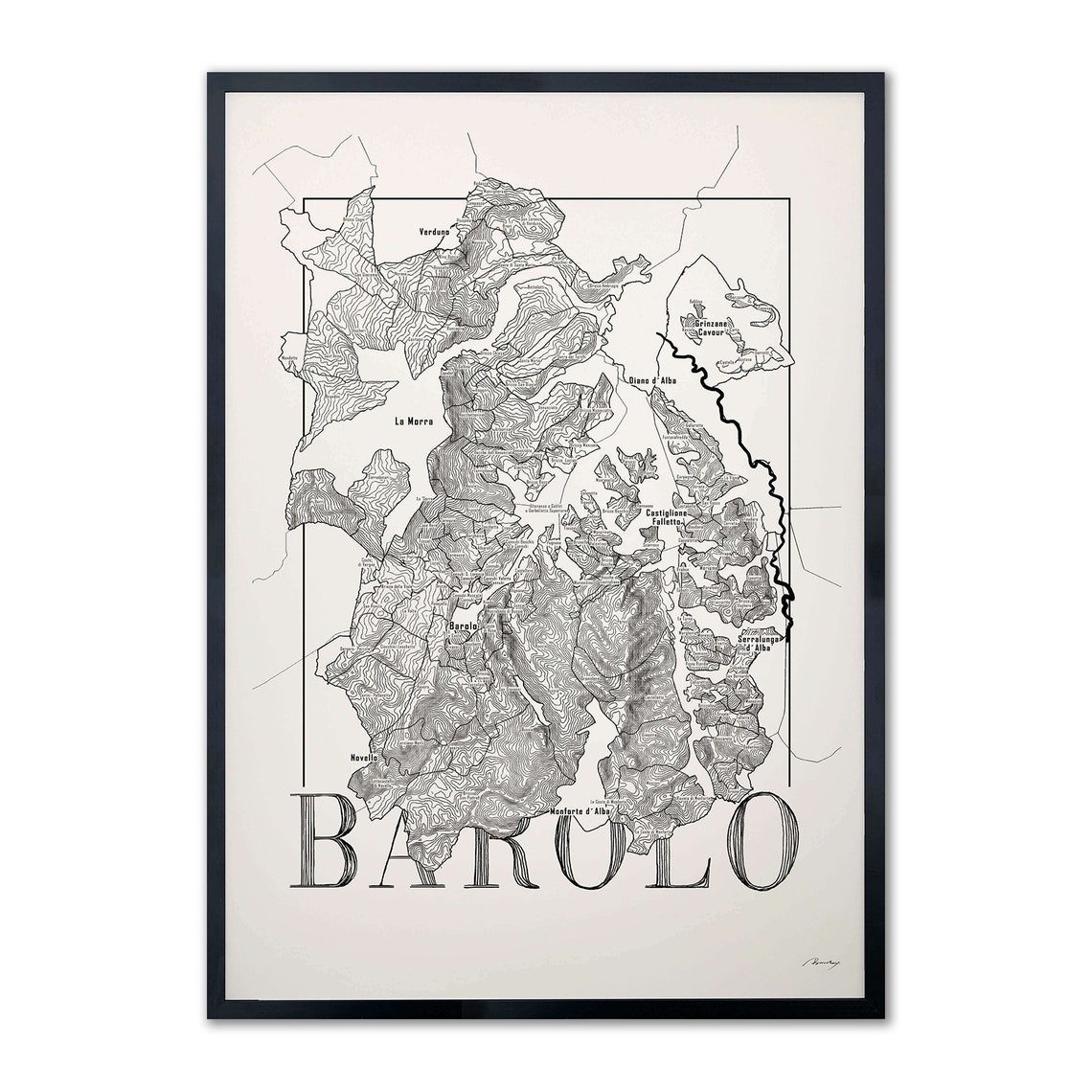 Wine Map of Barolo, Barolo Wine Region Map - Etsy