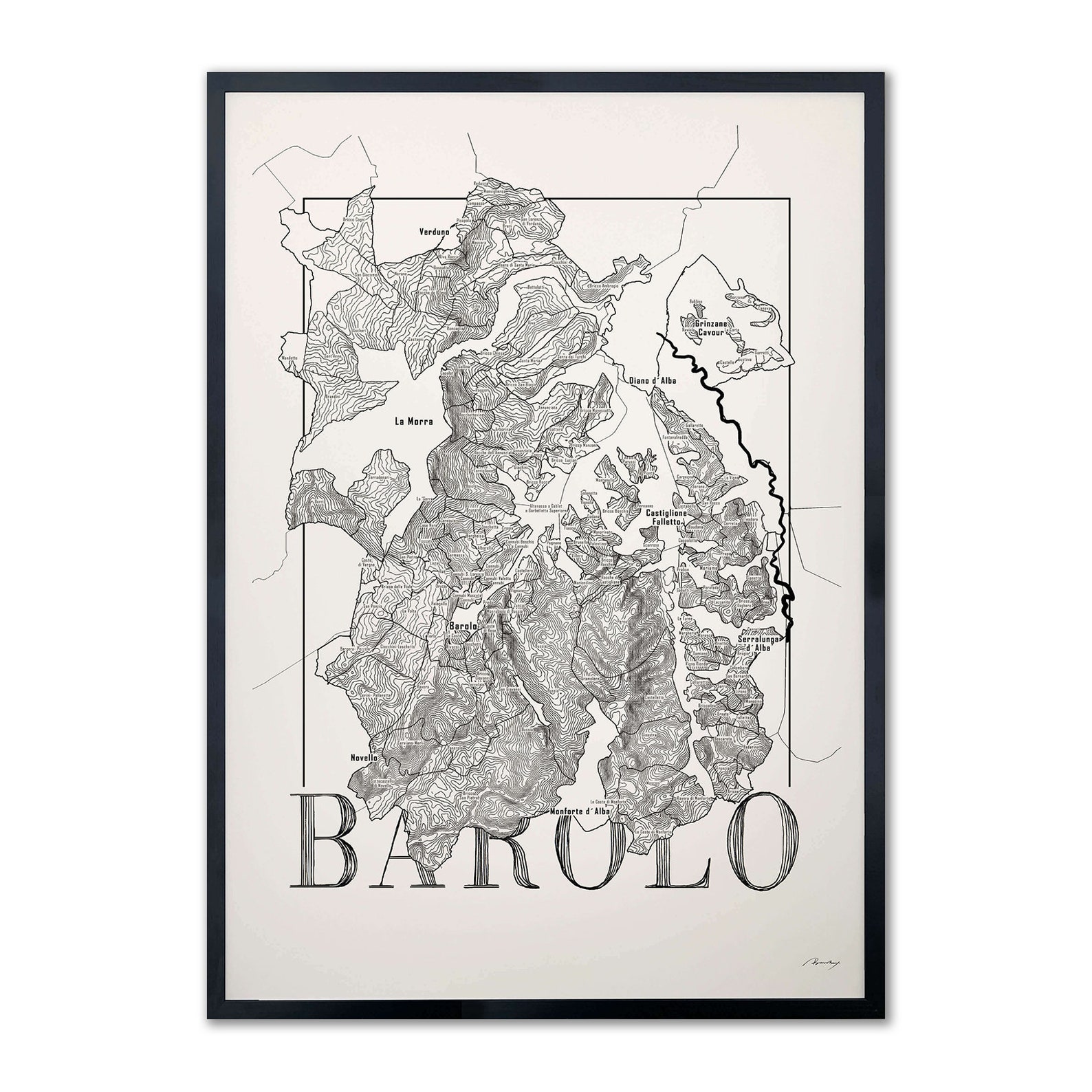 Wine Map of Barolo, Barolo Wine Region Map - Etsy