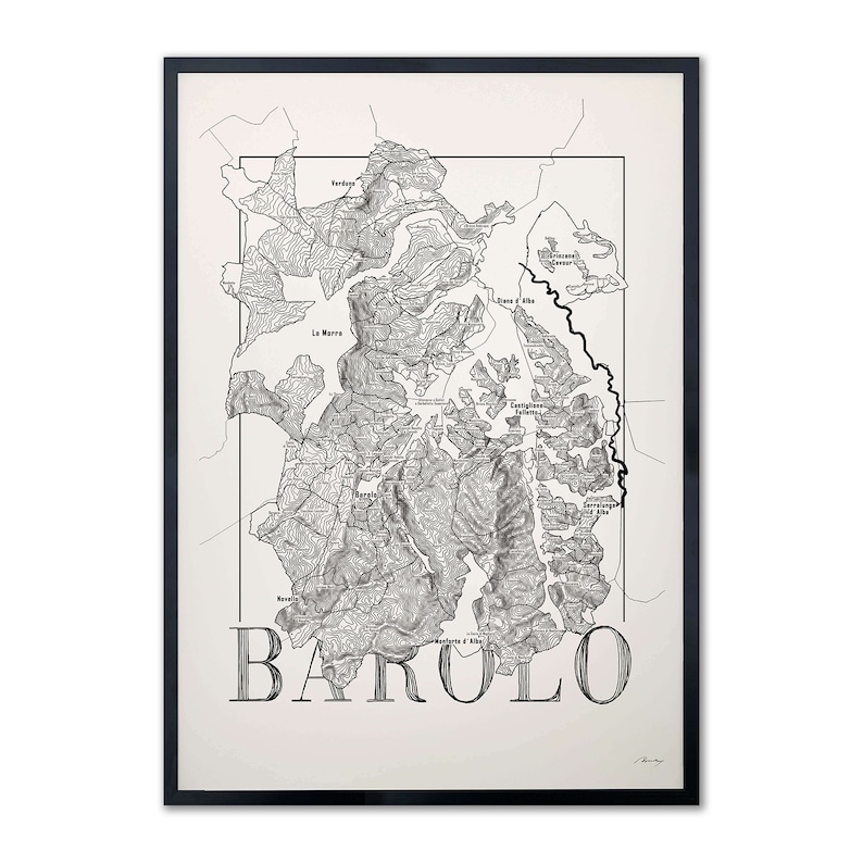 Wine Map of Barolo, Barolo Wine Region Map - Etsy
