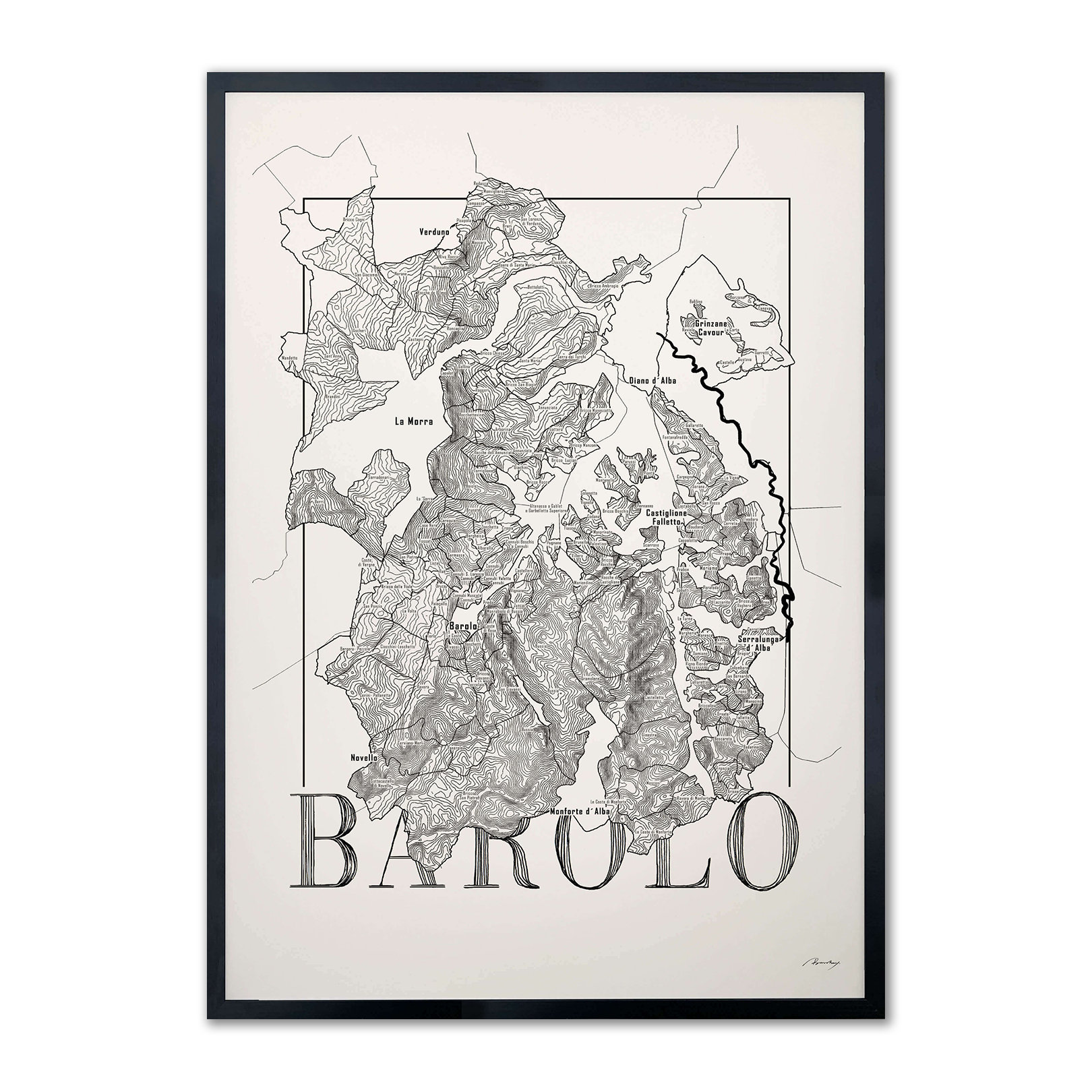 Wine Map of Barolo, Barolo Wine Region Map - Etsy