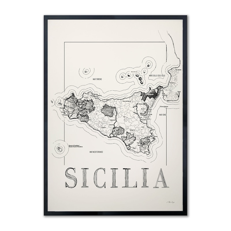 Map of Sicily - Etsy