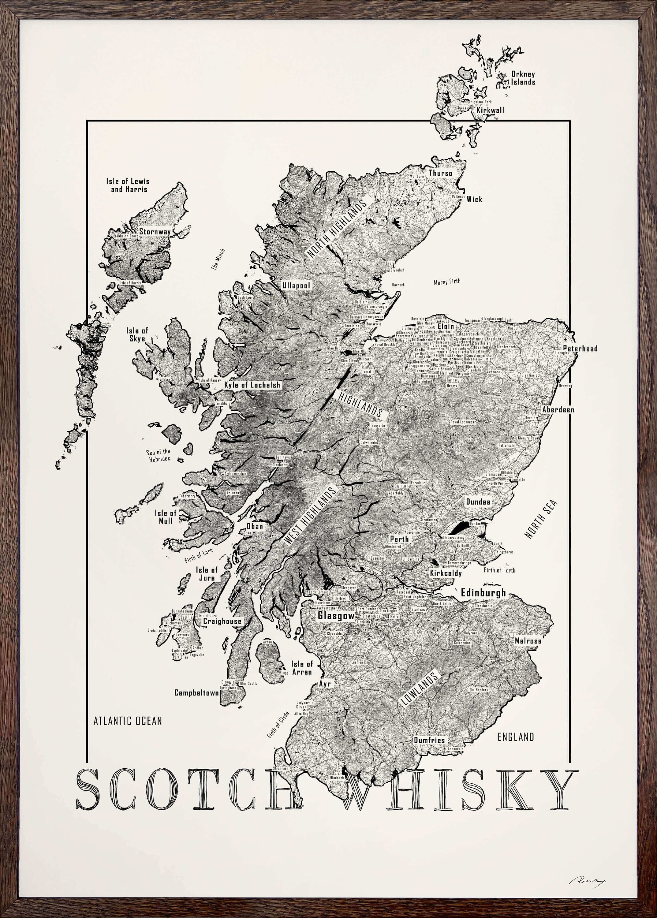 Whiskey Map of Scotland, Scotch Whiskey Region Map - Etsy