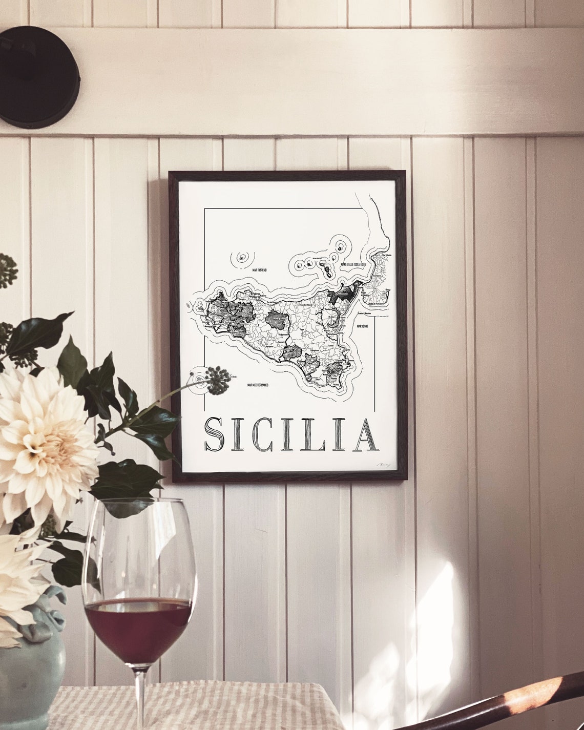 Wine Map of Sicily, Sicily Wine Region Map - Etsy