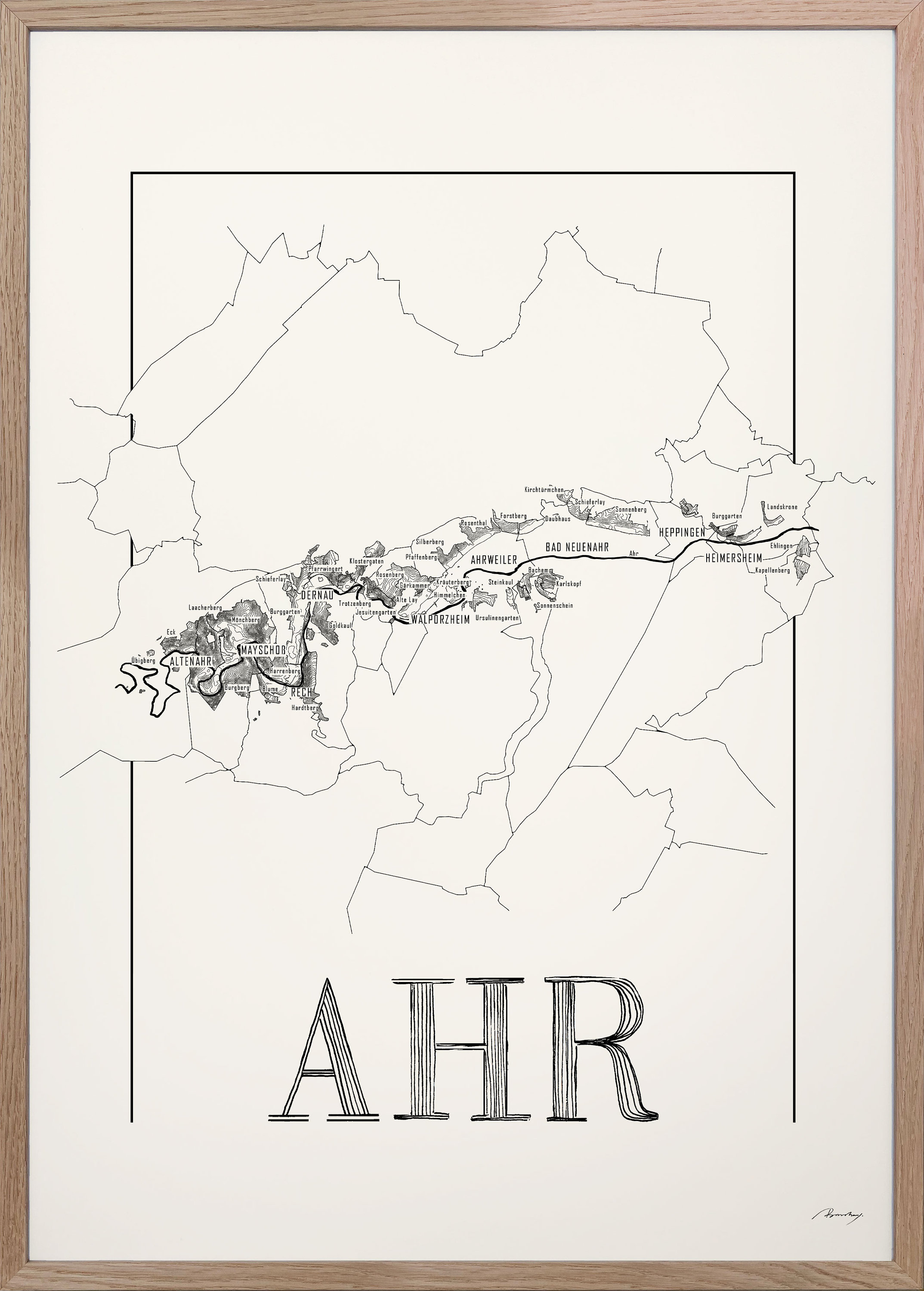 Wine Map of Ahr, Ahr Wine Region Map - Etsy