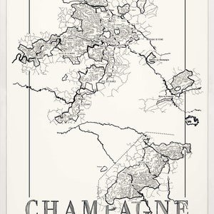 Wine Map of Champagne, Champagne Wine Region Map - Etsy