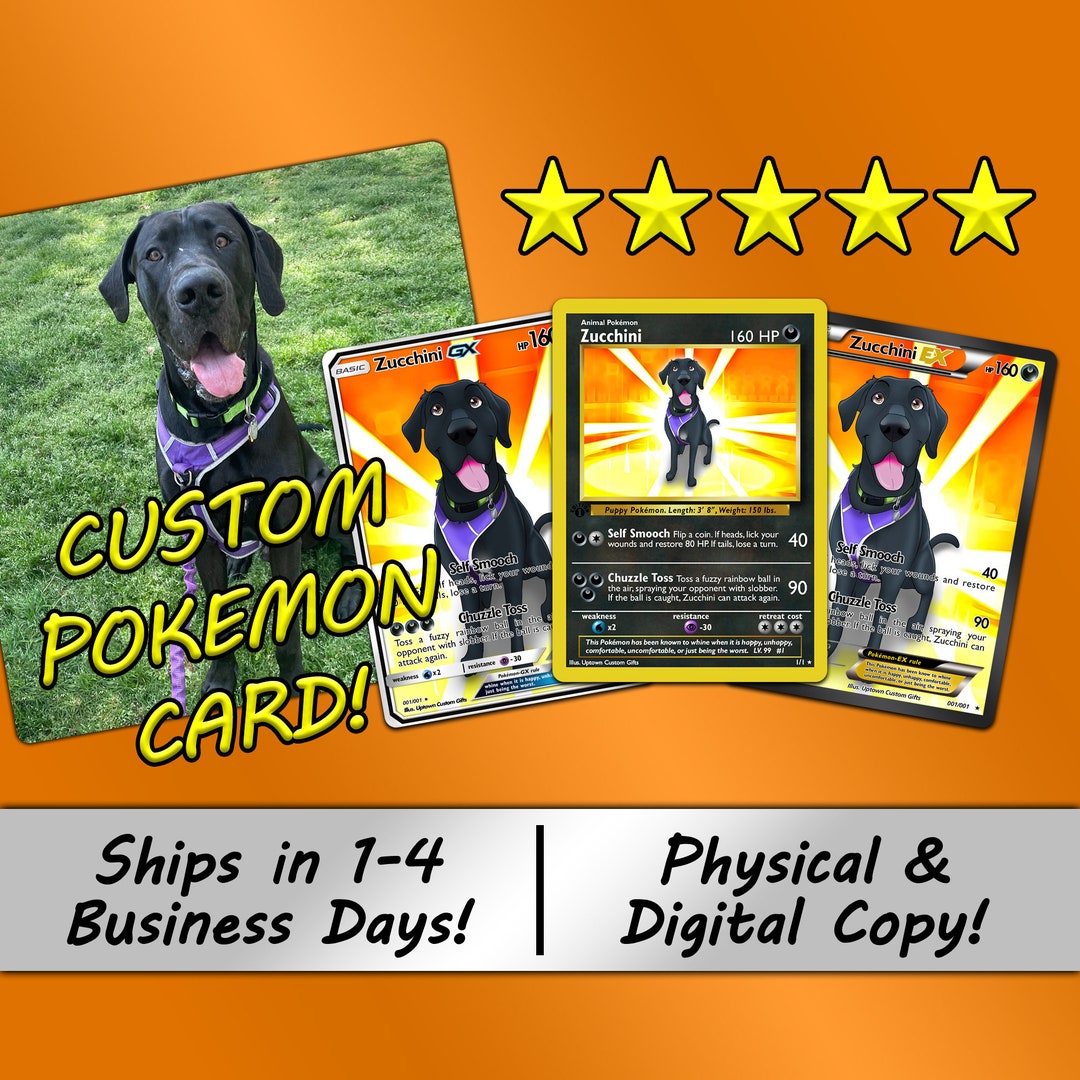 Custom Pokemon Card Choose Holographic, Photo Style, and Your Favorite ...