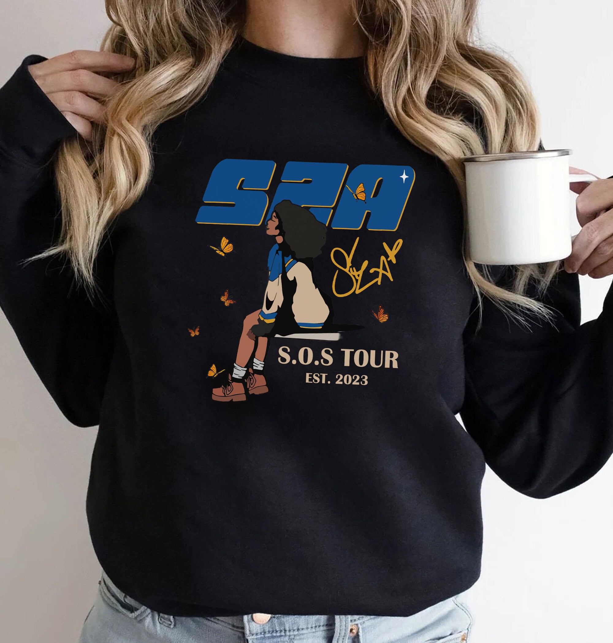 SZA SOS Tour T-shirt Sostour Columbus Sweater for Womens Sza Merch 2023 ...