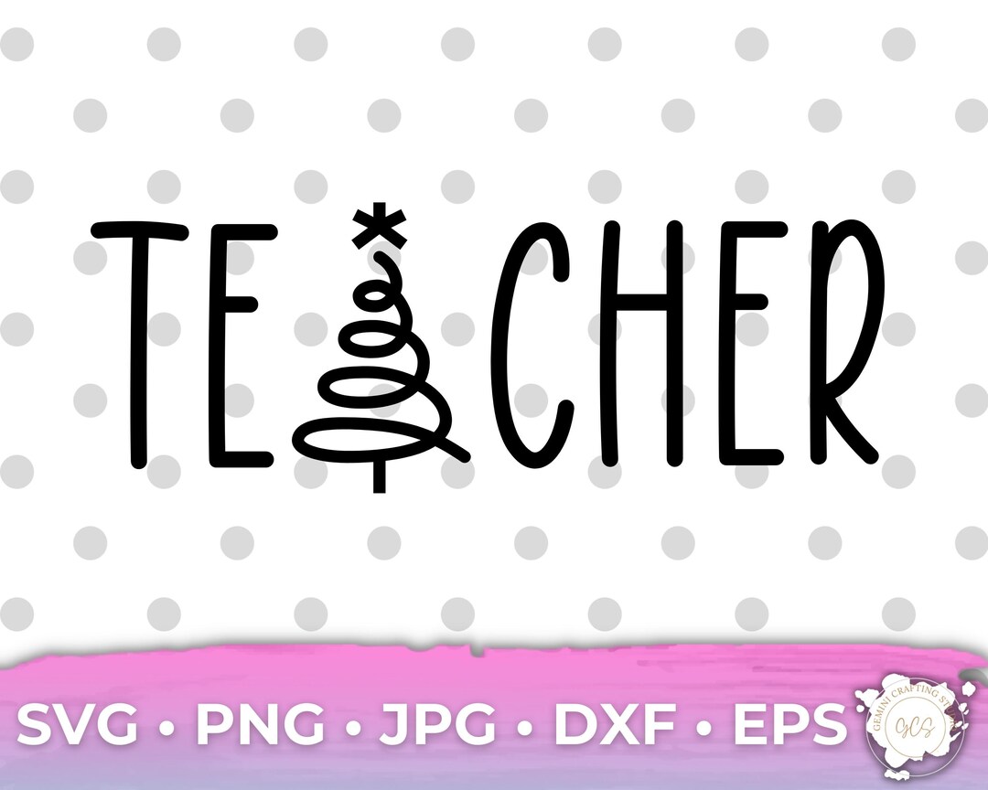 Teacher Christmas Tree SVG Teacher SVG Christmas Classroom Cute Cricut ...