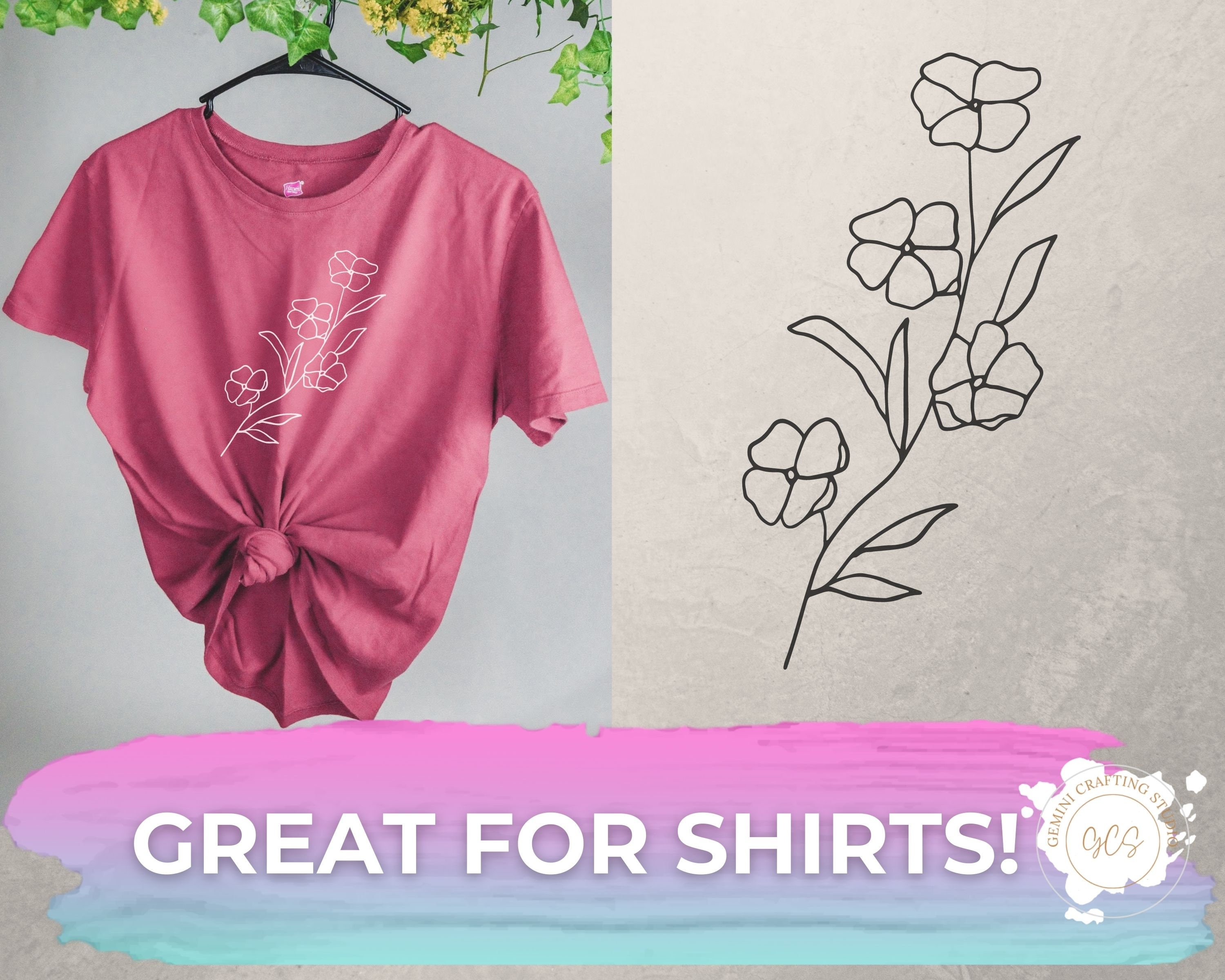 Flower Line Art Design Bundle SVG Monoline Leaves PNG Plant - Etsy