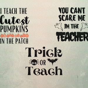 Teacher Halloween SVG Bundle - Spooky Teacher Cute Cricut Designs for ...