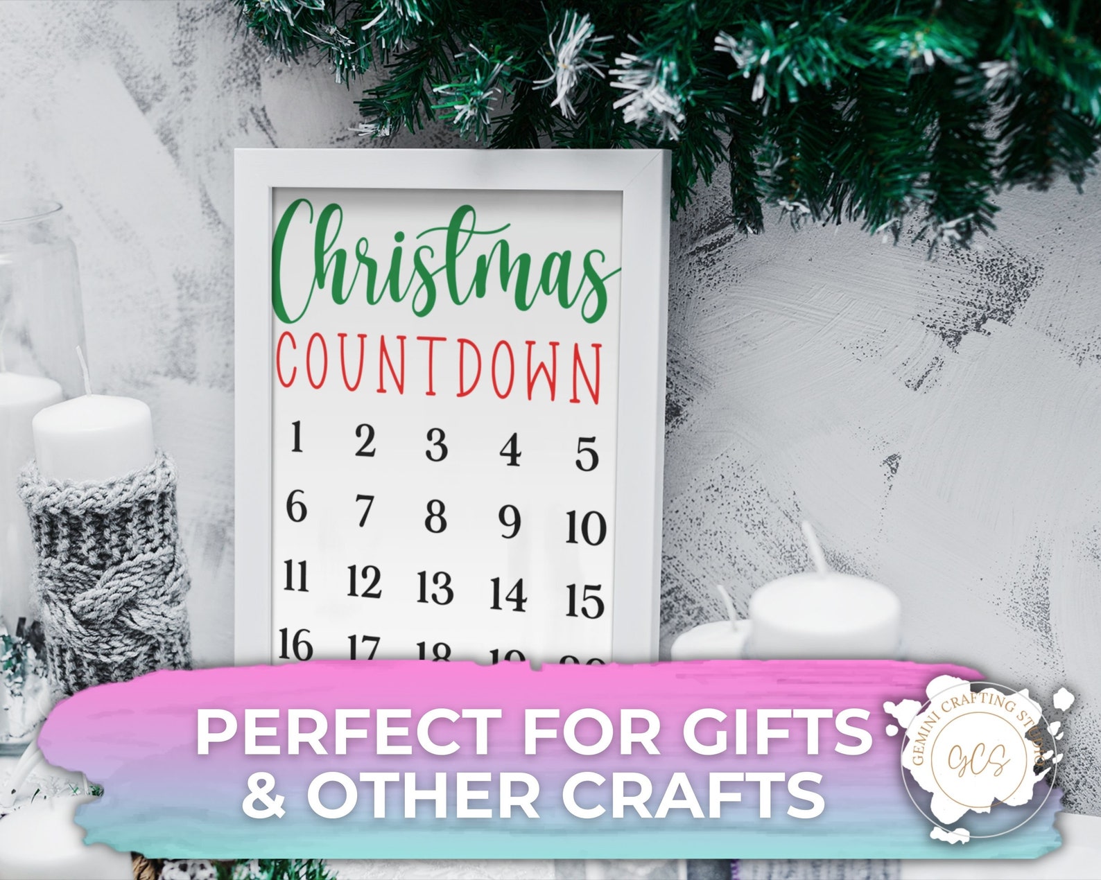 Christmas Countdown Board Advent Wreath Snowflakes Christmas - Etsy