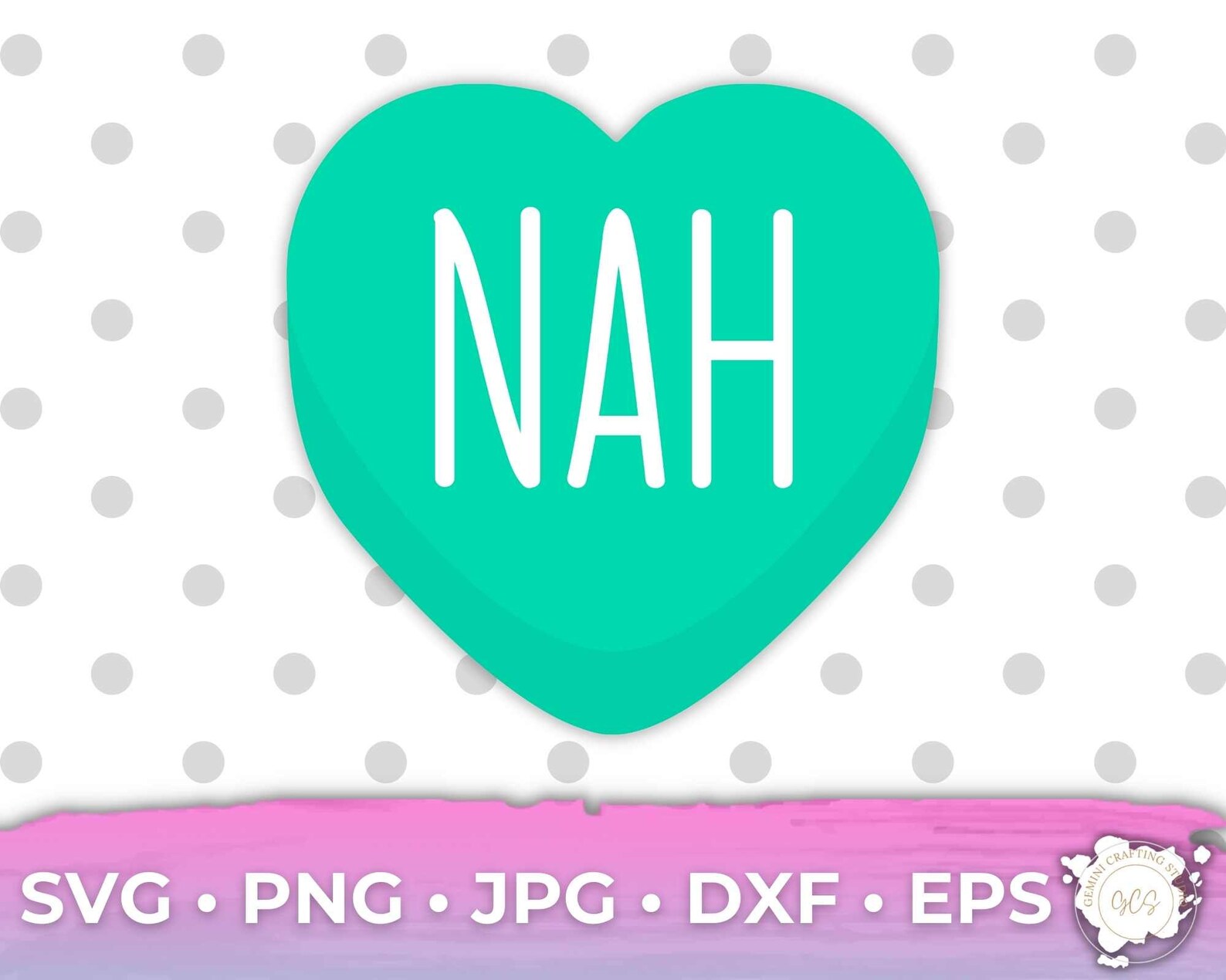 Nah Anti Valentines Day Candy Heart SVG Clip Art Valentines - Etsy