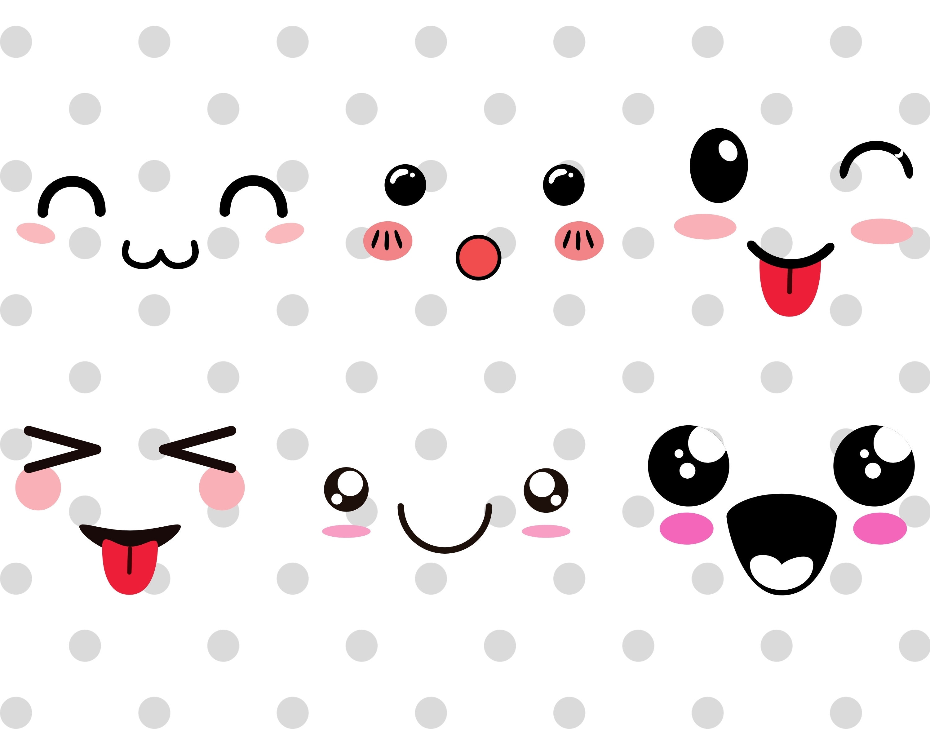 Kawaii Faces SVG Cute Kawaii Face Svg Kawaii Clip Art Cartoon - Etsy UK