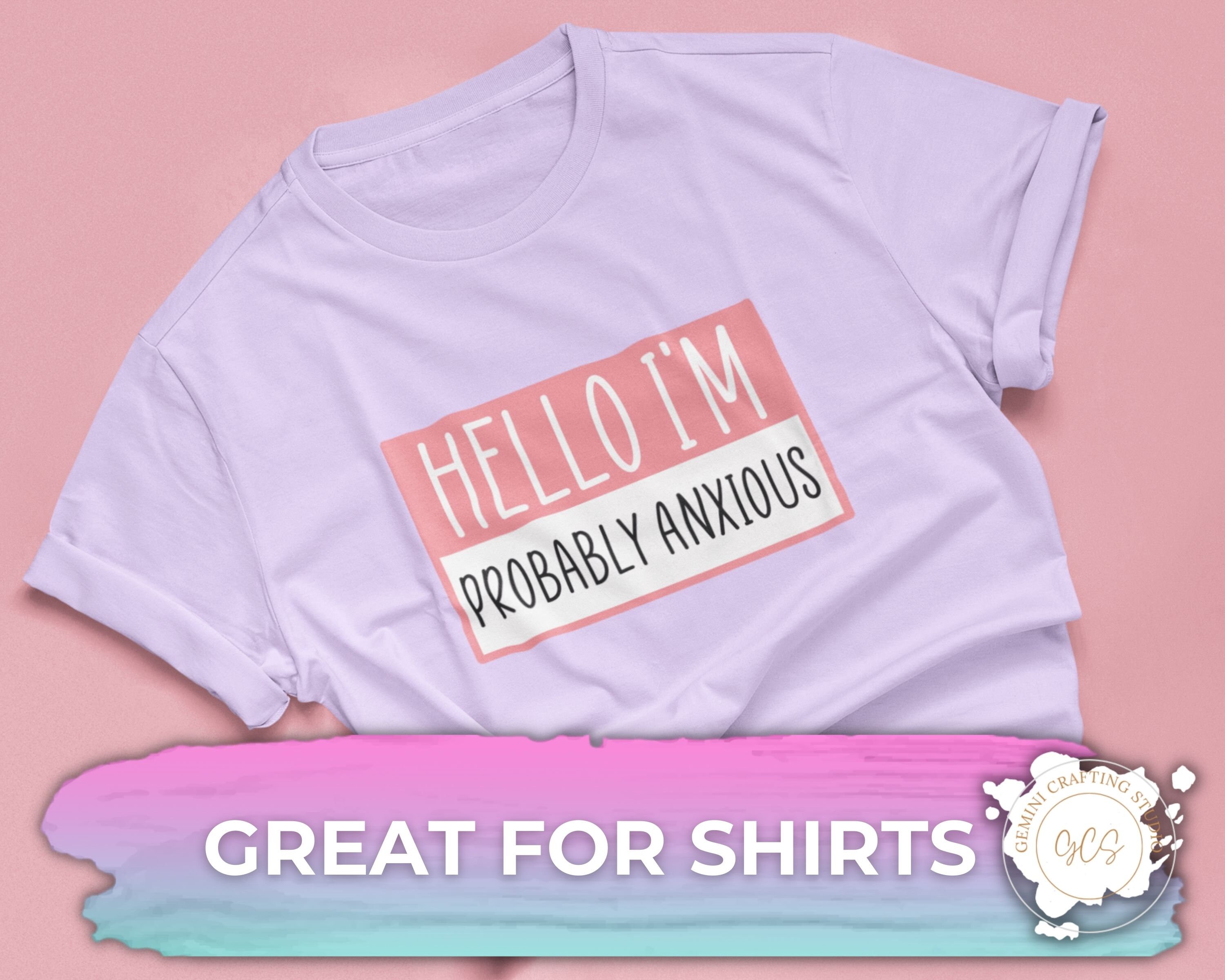 Clip Art & Image Files Materials Hello I'm Probably Anxious SVG Hello ...