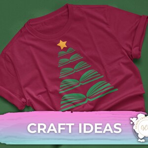 Teacher Christmas Tree SVG Book Christmas SVG Book Tree Teacher SVG ...