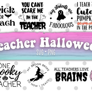 Teacher Halloween SVG Bundle - Spooky Teacher Cute Cricut Designs for ...