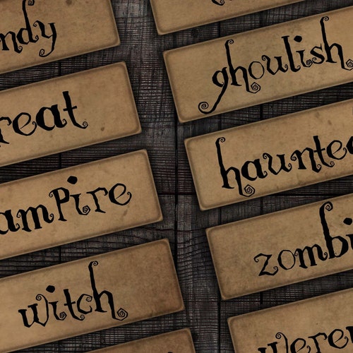 Printable Spooky Halloween Words for Junk Journals - Etsy
