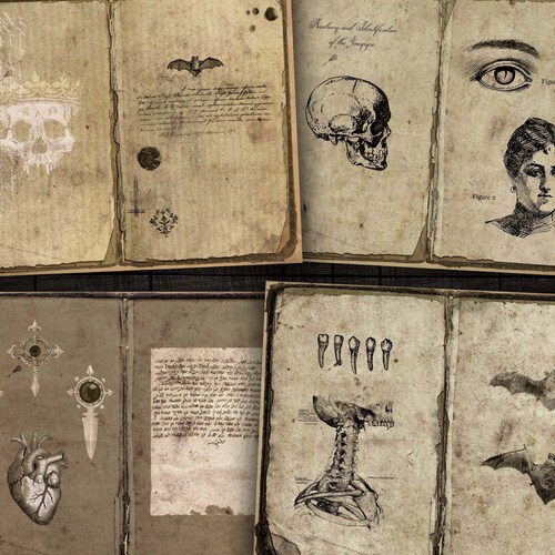 Junk Journal Vampire Printable Pages Halloween Gothic Digital - Etsy