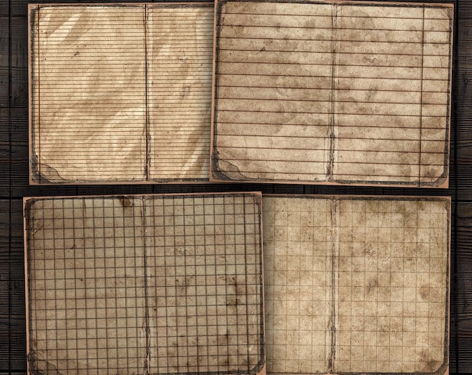 Digital Junk Journal Pages Printable Lined and Grid Grunge - Etsy