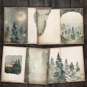 Winter Forest Printable Pages for Junk Journals, Scrapbooks, Paper ...