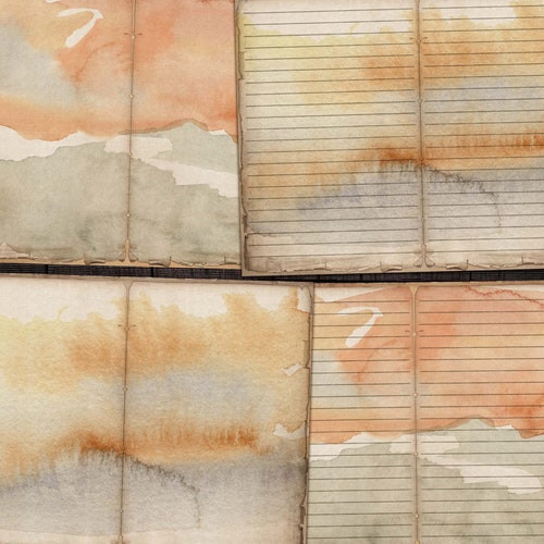 Natural Texture Atc Digital Background Paper Grunge Tattered | Etsy