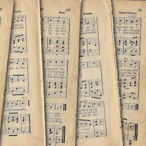 Antique 1800s Children's Music Sheets Printable Papers for Junk ...