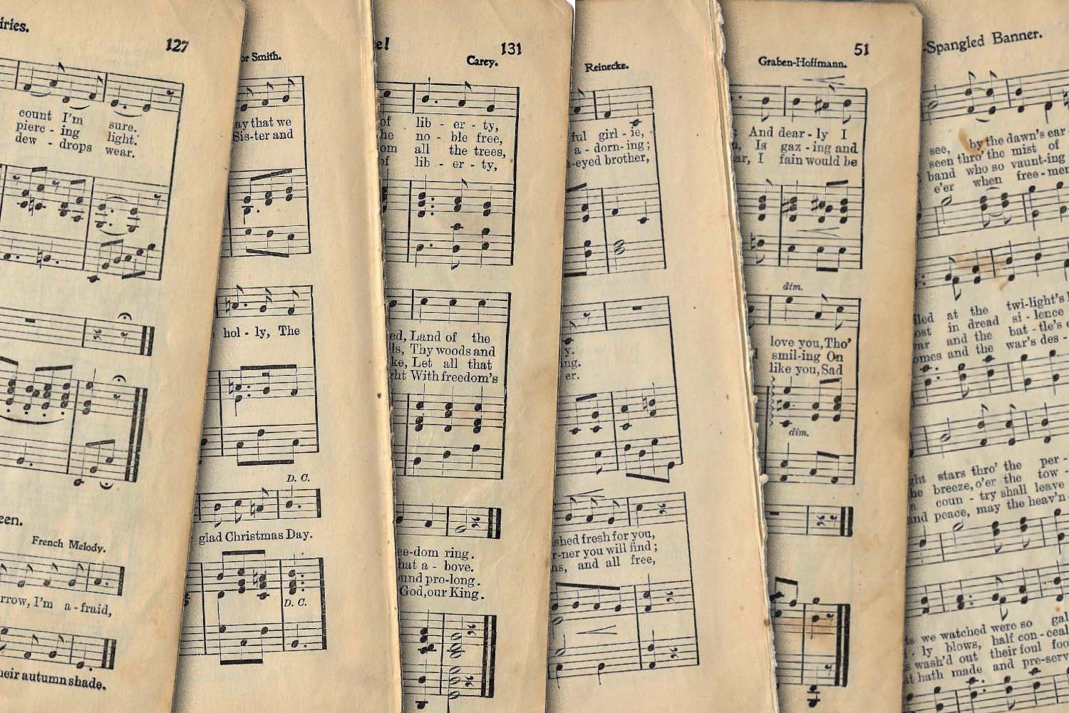 Antique 1800s Children's Music Sheets Printable Papers for Junk ...
