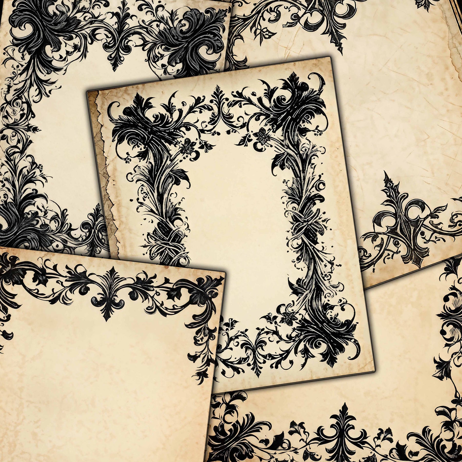 Gothic Frame Borders: Printable Papers for Junk Journal (digital ...