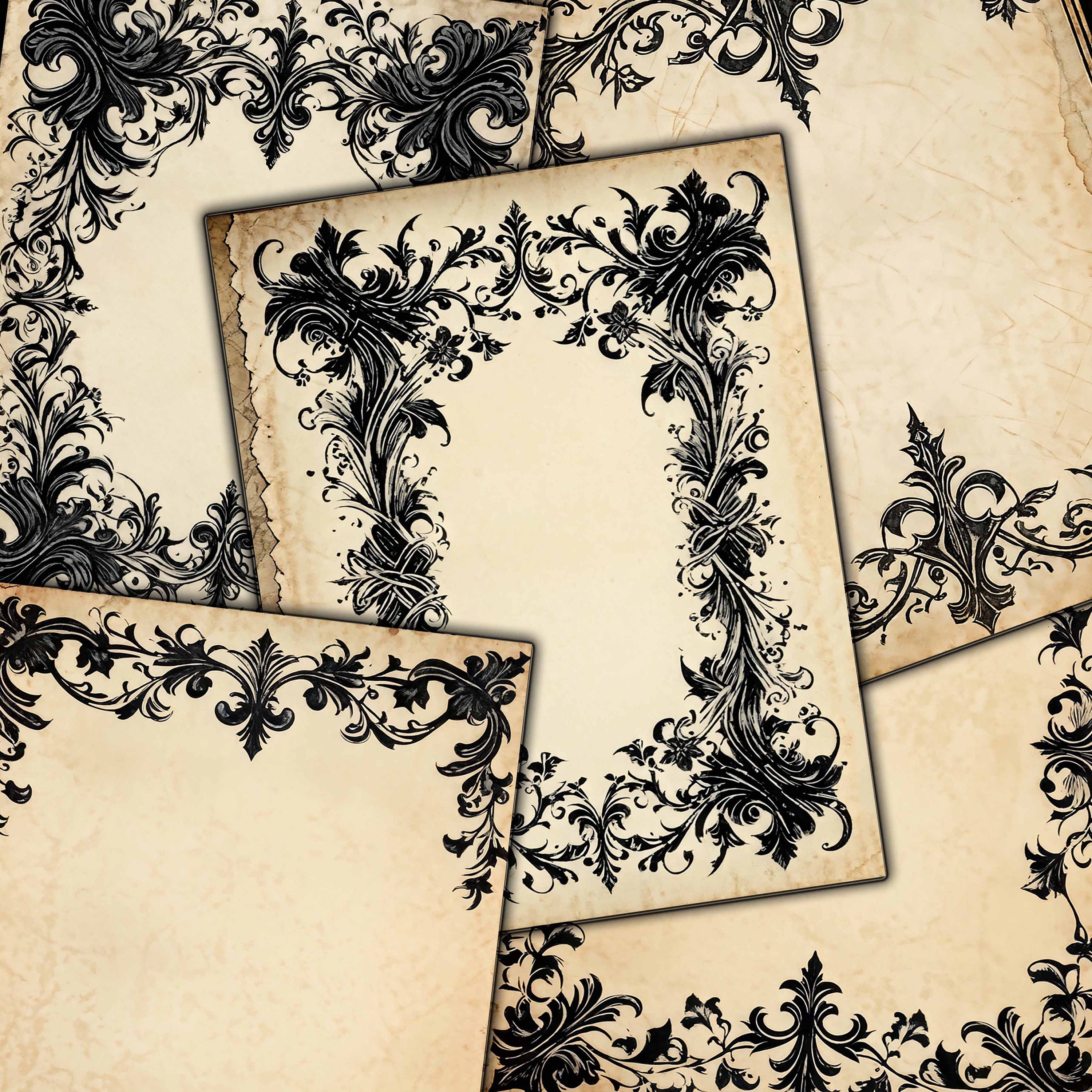 Gothic Frame Borders: Printable Papers for Junk Journal (digital ...