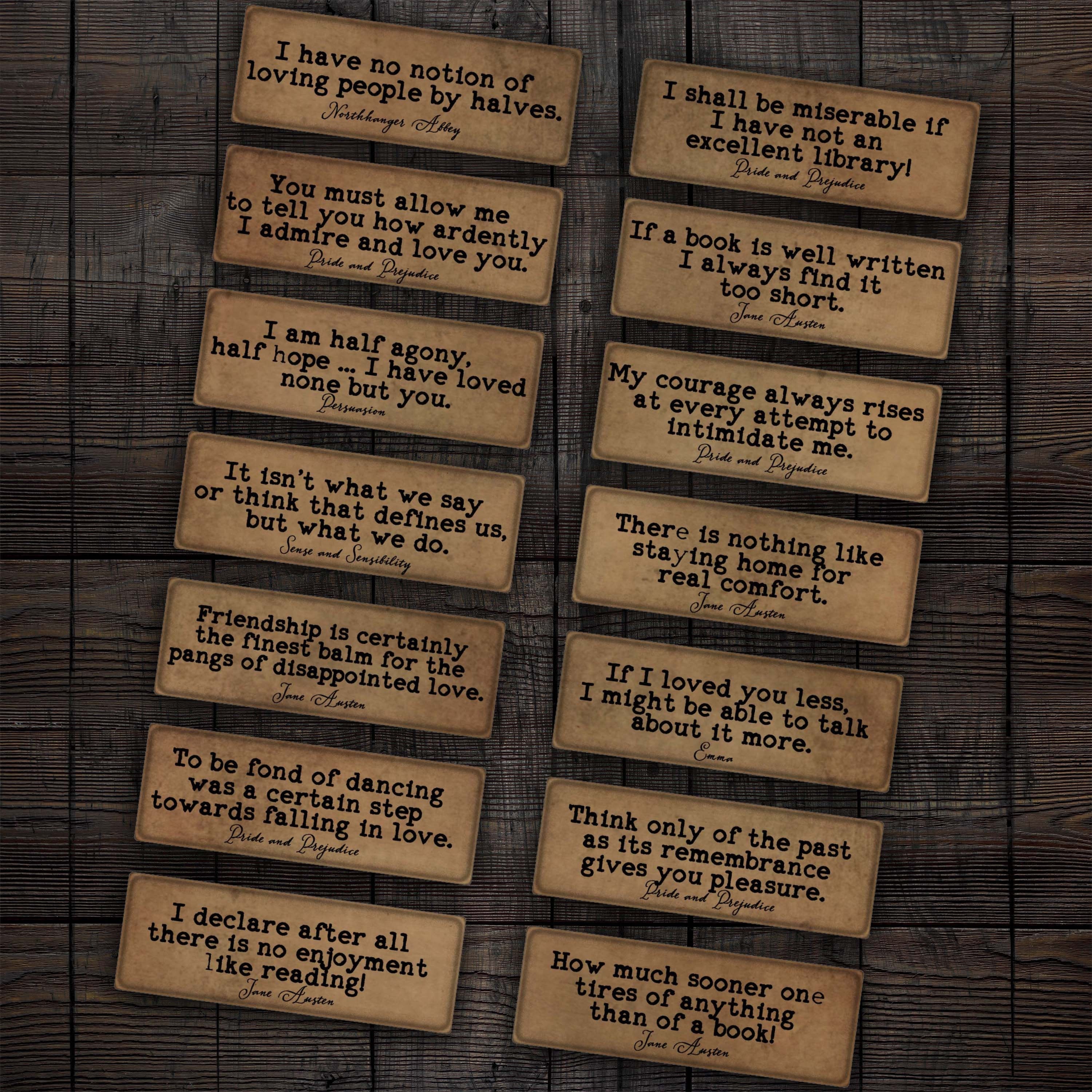 Jane Austen Printable Quotes for Junk Journals Scrapbooks - Etsy Australia