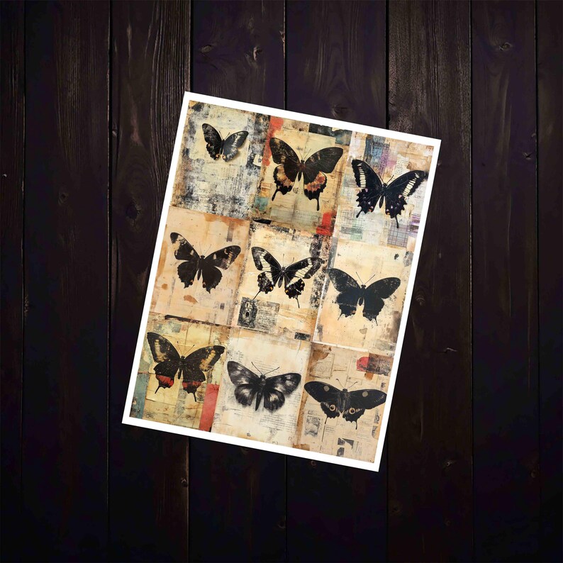 Printable Butterfly Collage Sheets: Mixed Media Junk Journal (digital ...