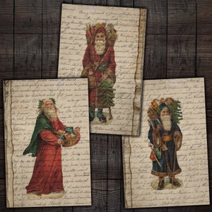 Vintage Santa Claus Junk Journal Printable Pages, Digital Paper for ...
