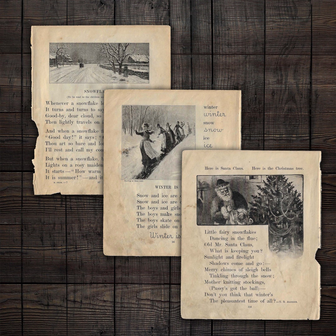 Antique Christmas Children's Book Scans: Ephemera for Junk Journals ...