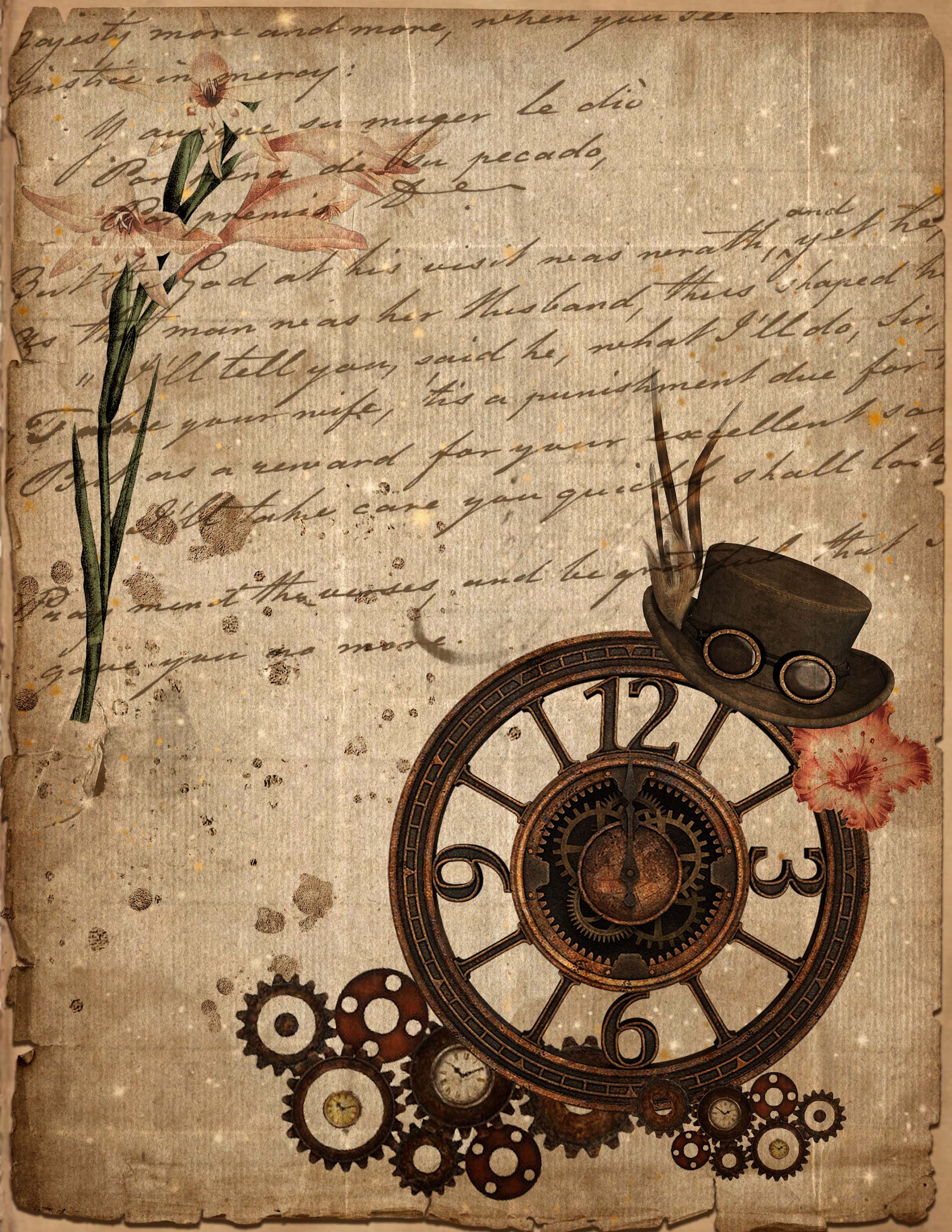 Printable Vintage Steampunk Junk Journal Pages - Etsy