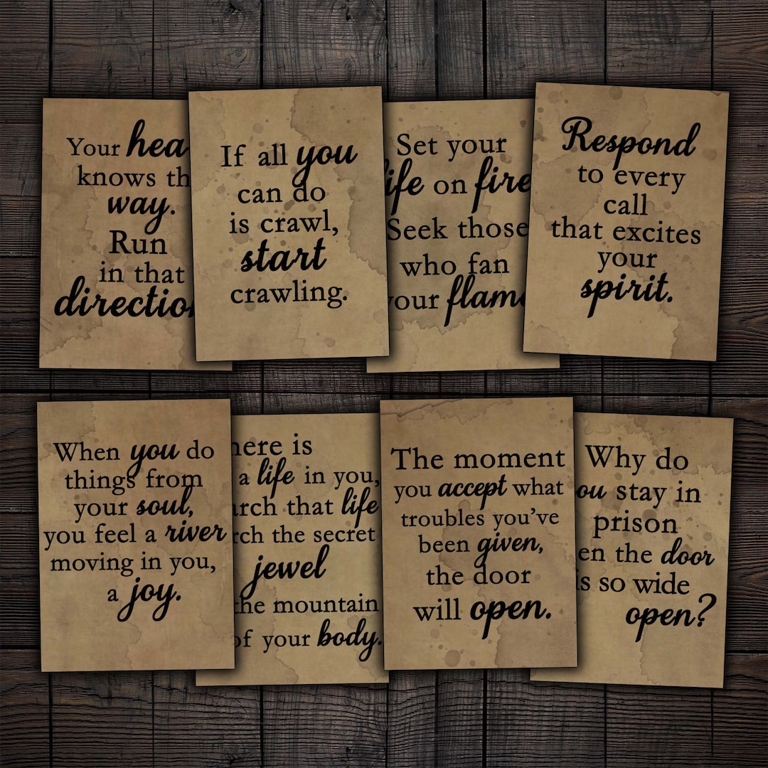 Printable Vintage Rumi ATC Quotes for Junk Journal, Scrapbooks, and ...