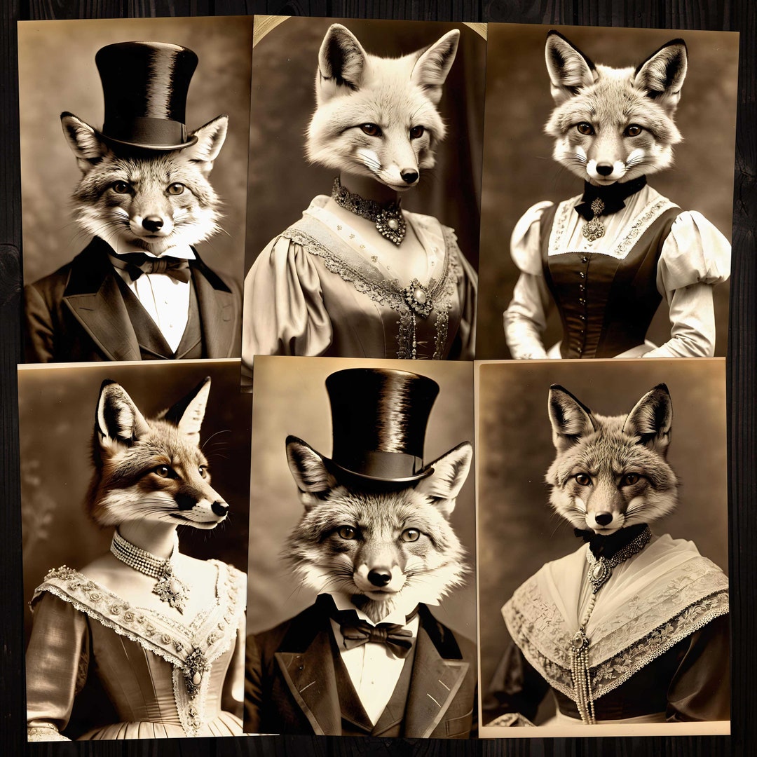 Antique Fox Victorian Photographs: Ephemera Digital Kit (digital ...