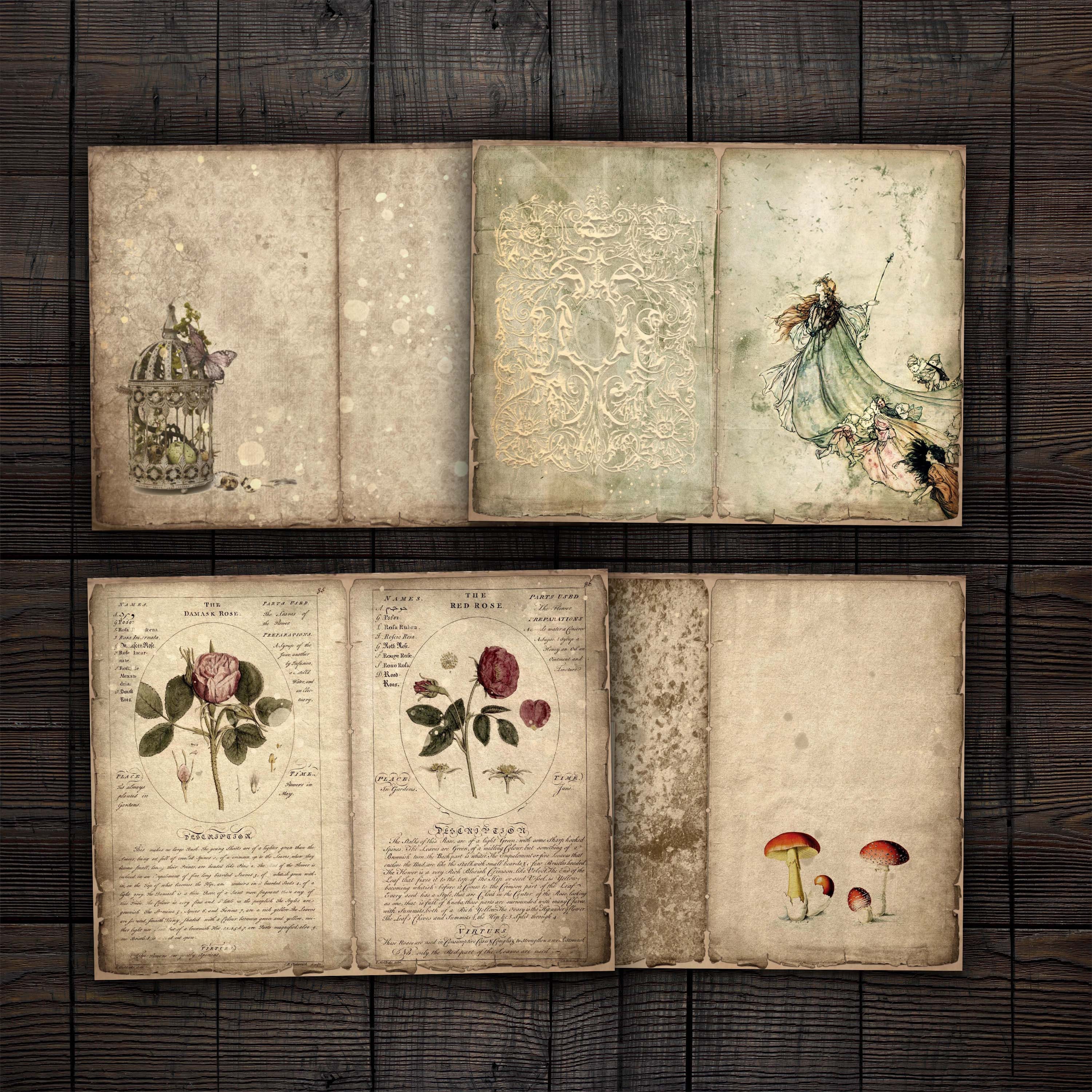 Enchanted Forest Junk Journal Pages: Fairy Tale Printable Kit (digital ...