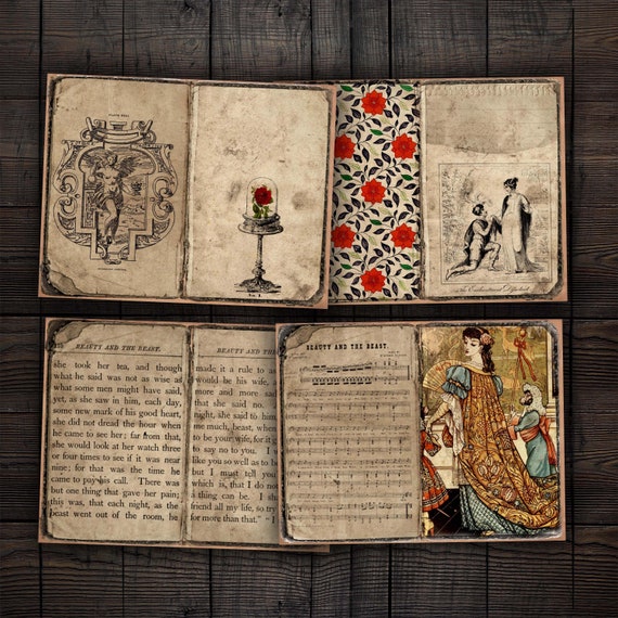 Digital Beauty and the Beast Pages Printable Fairy Tale Kit - Etsy